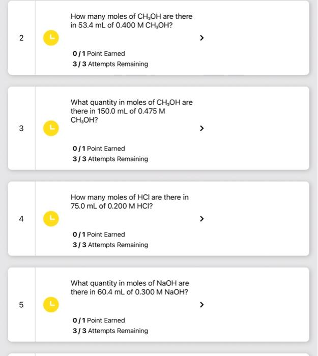 Solved How many moles of CH3OH are there in 53.4 mL of | Chegg.com