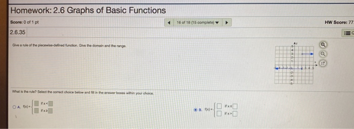 Solved Homework: 2.6 Graphs of Basic Functions Score: 0 of 1 | Chegg.com