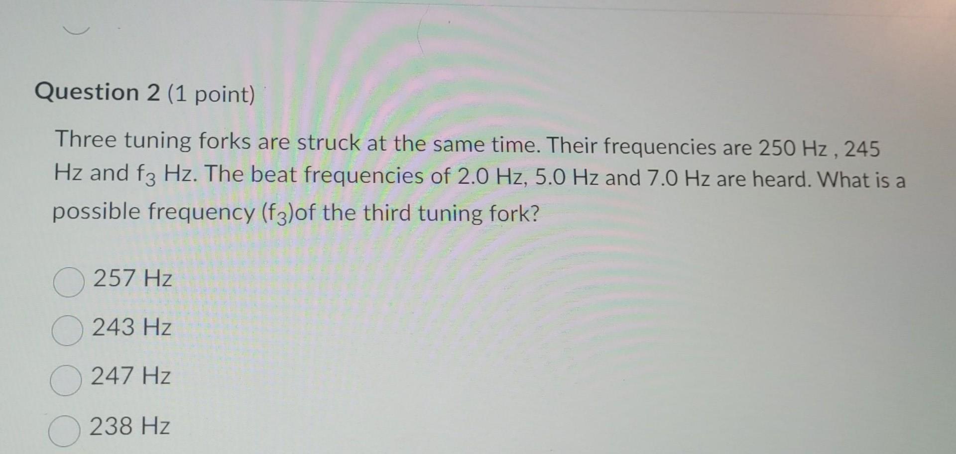 Solved Three tuning forks are struck at the same time. Their | Chegg.com