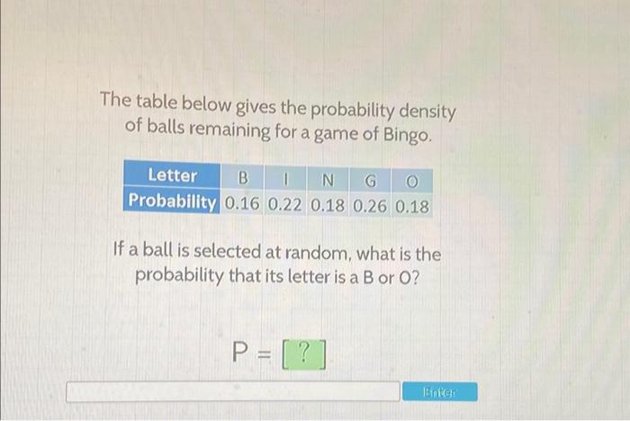 Solved The table below gives the probability density of | Chegg.com