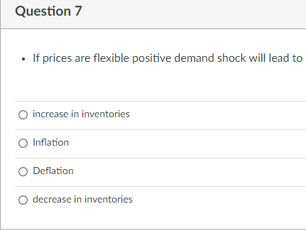 Solved Question 7If prices are flexible positive demand | Chegg.com
