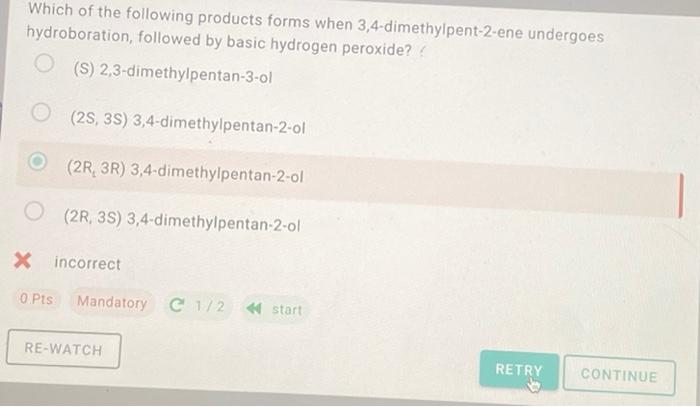 Solved Which of the following products forms when | Chegg.com