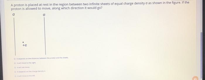 Solved A proton is placed at rest in the region between two | Chegg.com