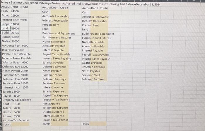 Nunya Business Unadjusted Tri Nunya BusinessAdjusted | Chegg.com