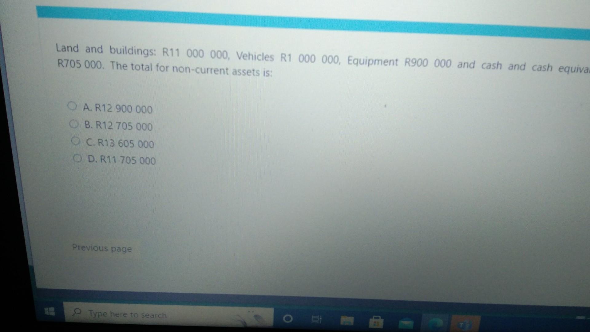 Solved Land and buildings: R11 000 000, Vehicles R1 000 000, | Chegg.com