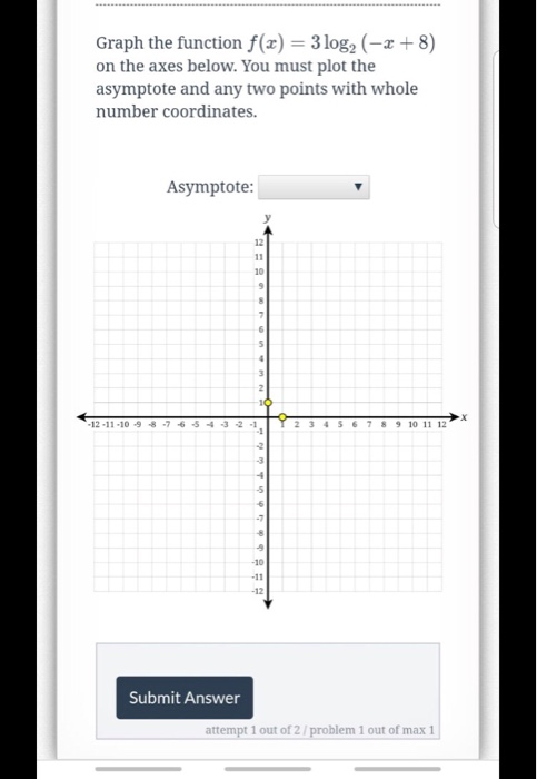 Solved Graph The Function Fx 3 Log2 28 On The Axes 