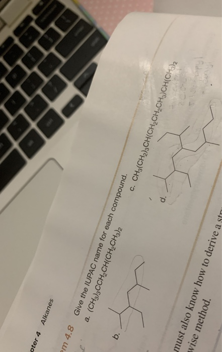 Solved pter 4 Alkanes em 4.8 b. d. Give the IUPAC name for | Chegg.com