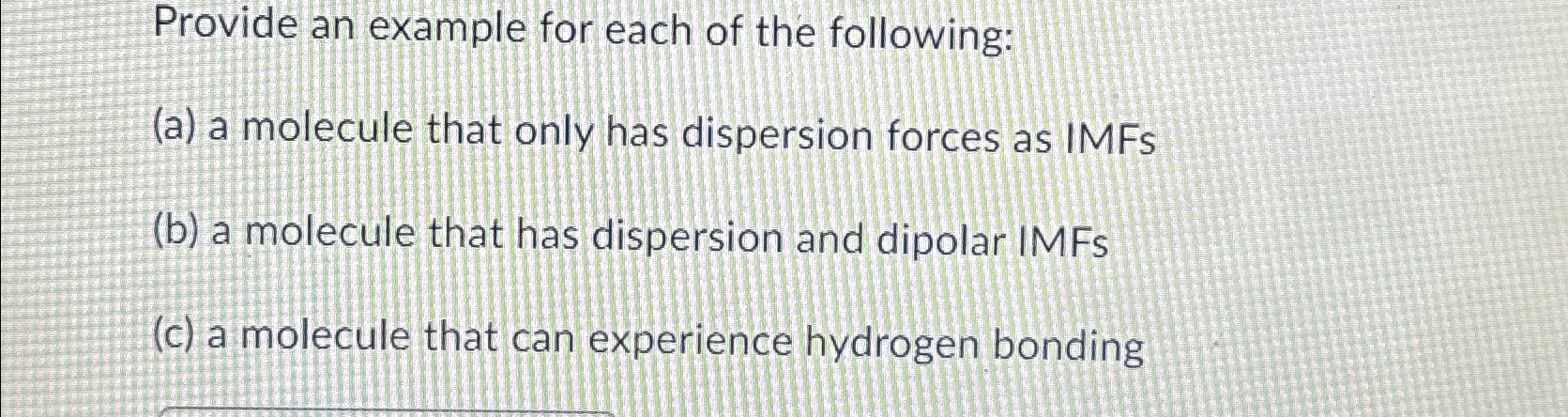 Solved Provide an example for each of the following:(a) ﻿a | Chegg.com