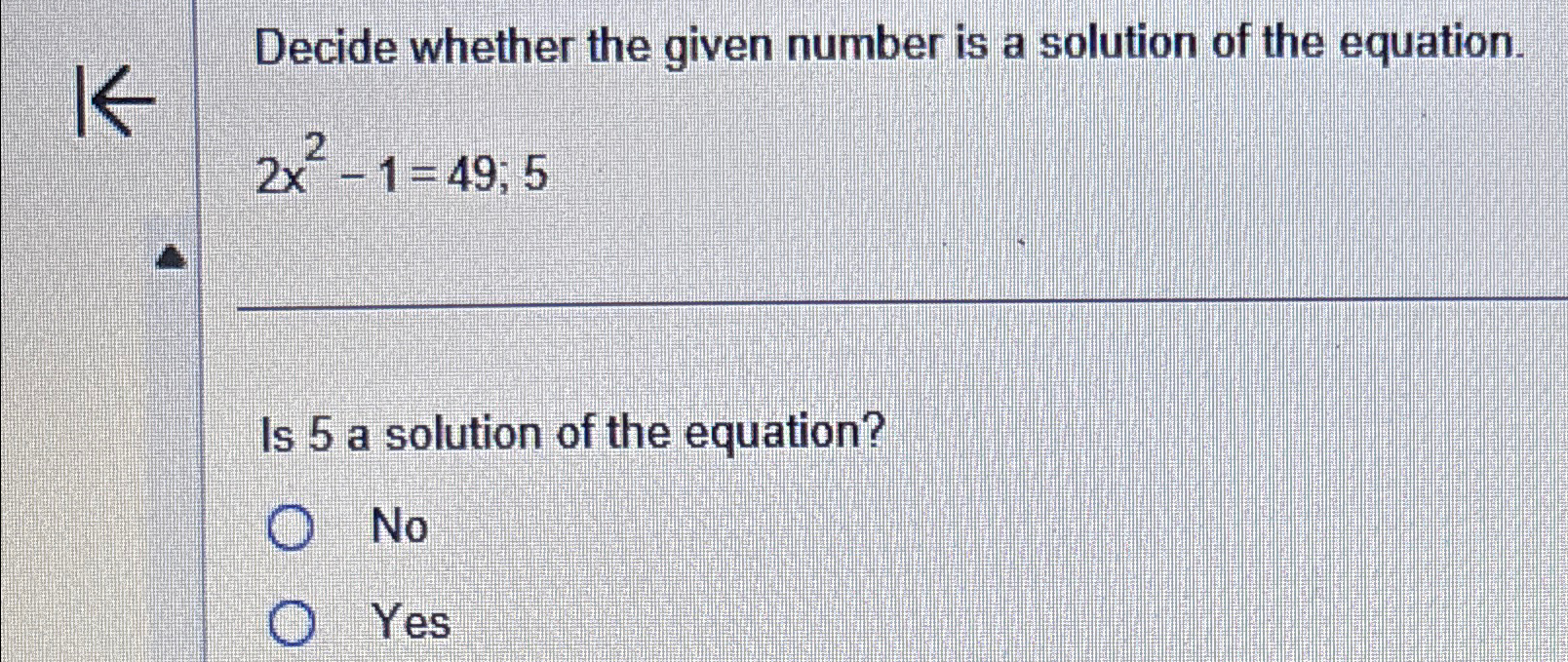Solved Decide whether the given number is a solution of the | Chegg.com