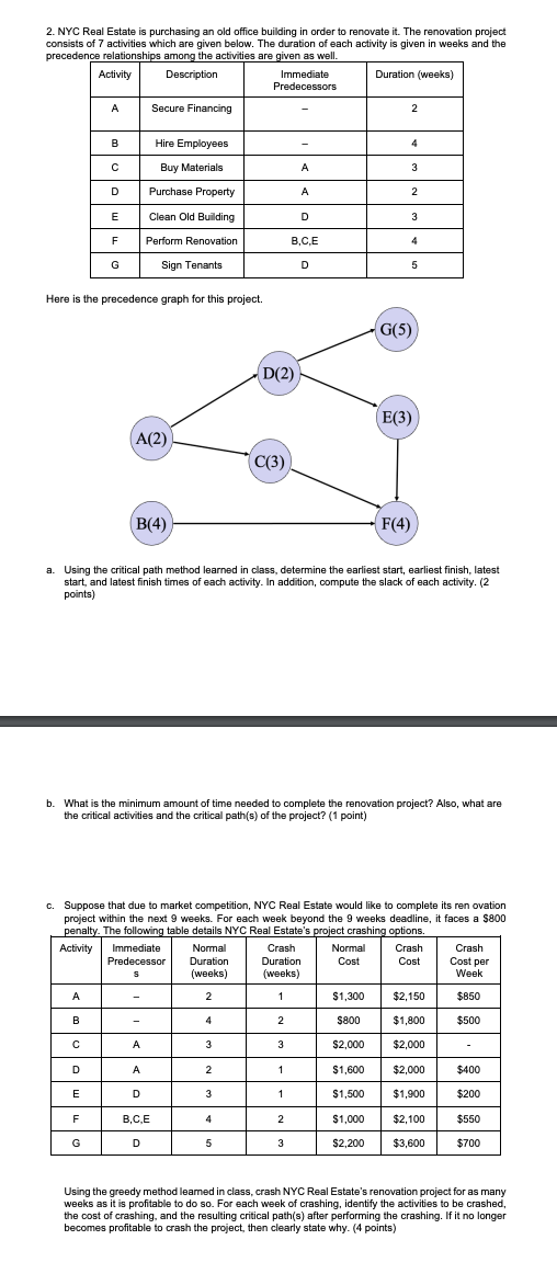 Solved NYC Real Estate is purchasing an old office building | Chegg.com