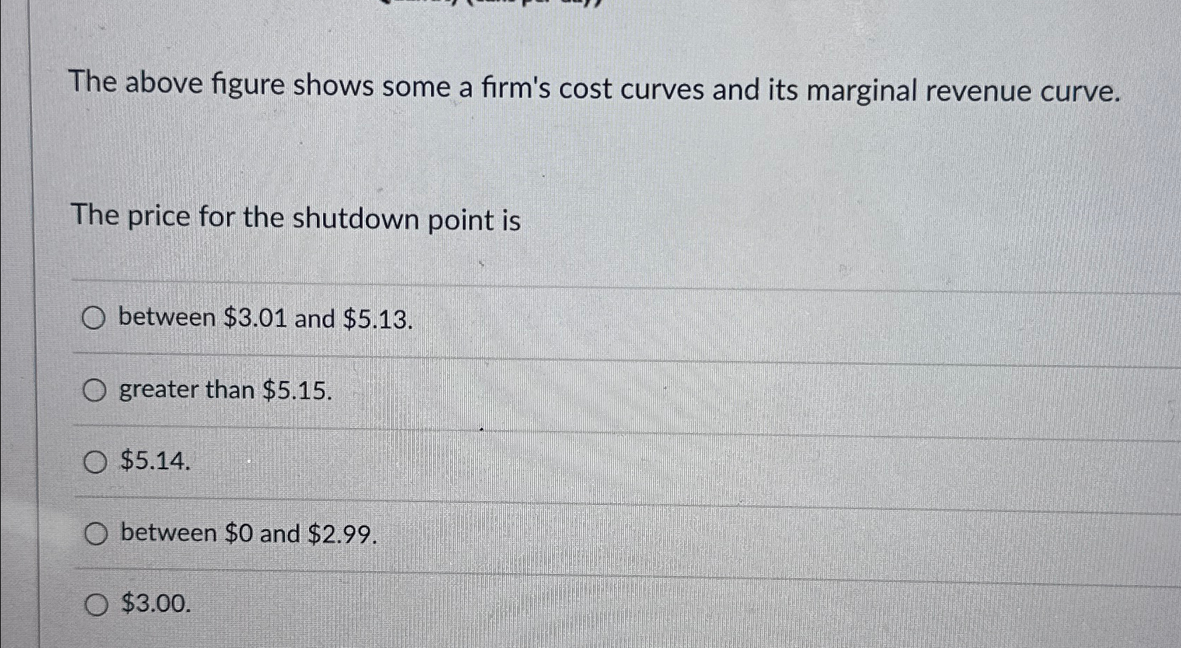 Solved The above figure shows some a firm's cost curves and | Chegg.com Solved The above figure shows some a firm's cost curves and | Chegg.com