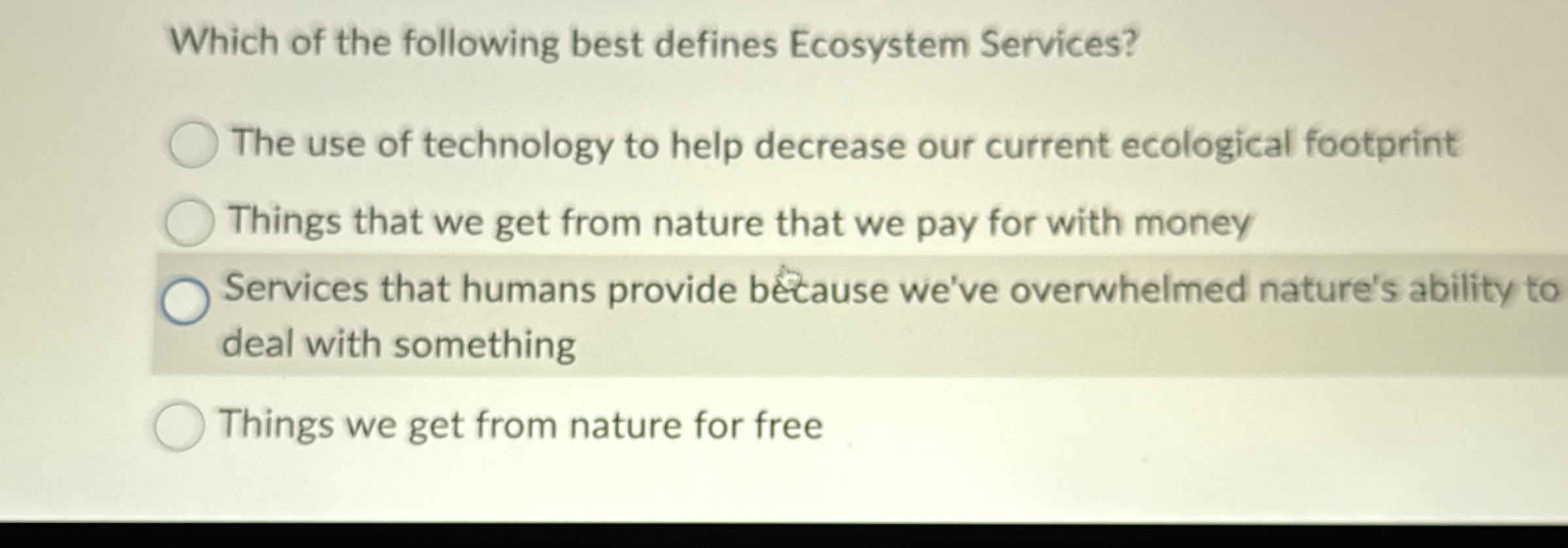 Solved Which of the following best defines Ecosystem | Chegg.com