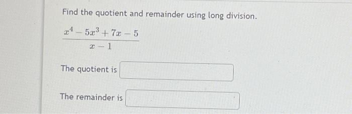 Solved Use polynomial long division to divide −3x3−4x2+3 by | Chegg.com