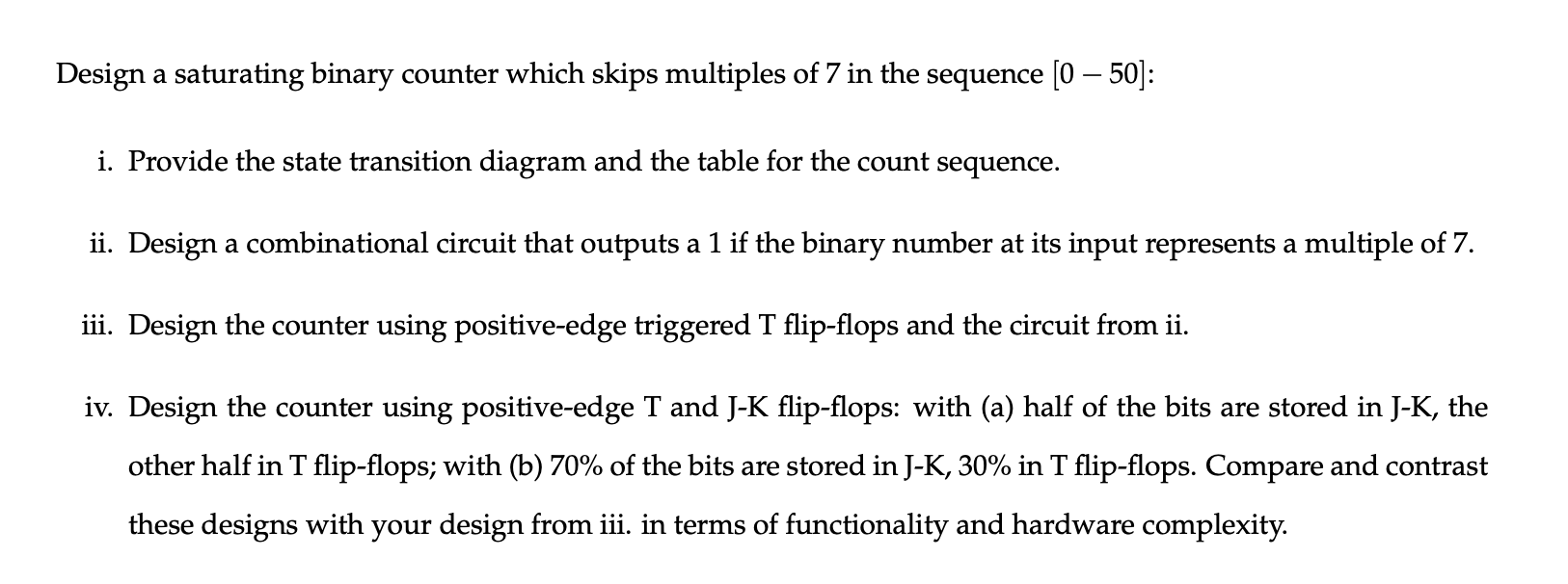 Design a saturating binary counter which skips | Chegg.com