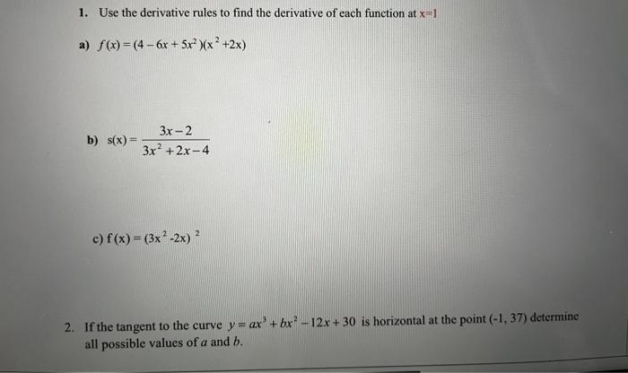 Solved 1. Use the derivative rules to find the derivative of | Chegg.com Solved 1. Use the derivative rules to find the derivative of | Chegg.com