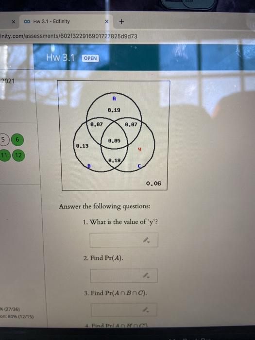 Solved х CO Hw 3.1 - Edfinity + | Chegg.com