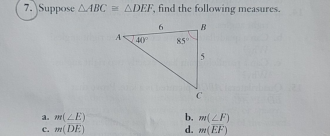 Solved Suppose ????ABC~????=DEF, find the following | Chegg.com