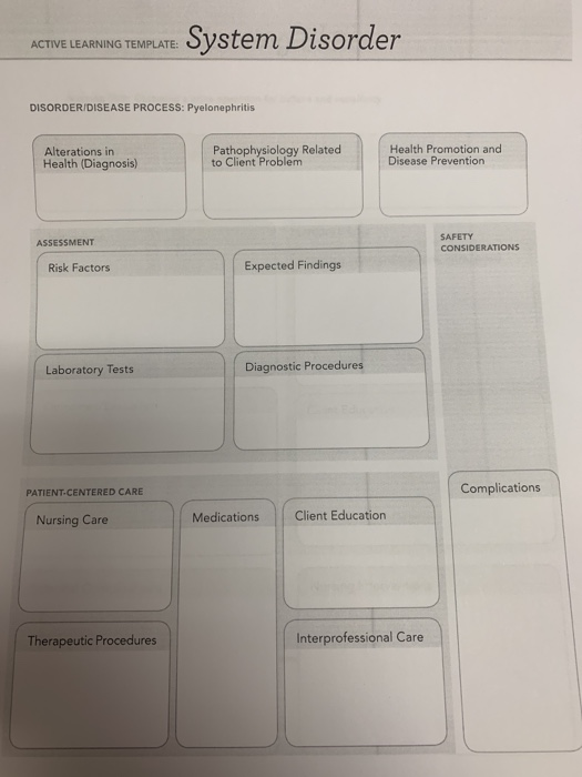 Solved ACTIVE LEARNING TEMPLATE: System Disorder | Chegg.com