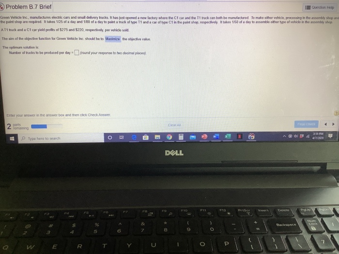 Solved Problem B.7 Brief Question Help Green Vehicle Inc. | Chegg.com