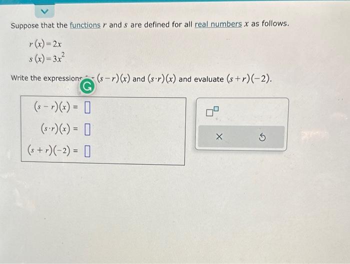 Solved Suppose that the functions r and s are defined for | Chegg.com