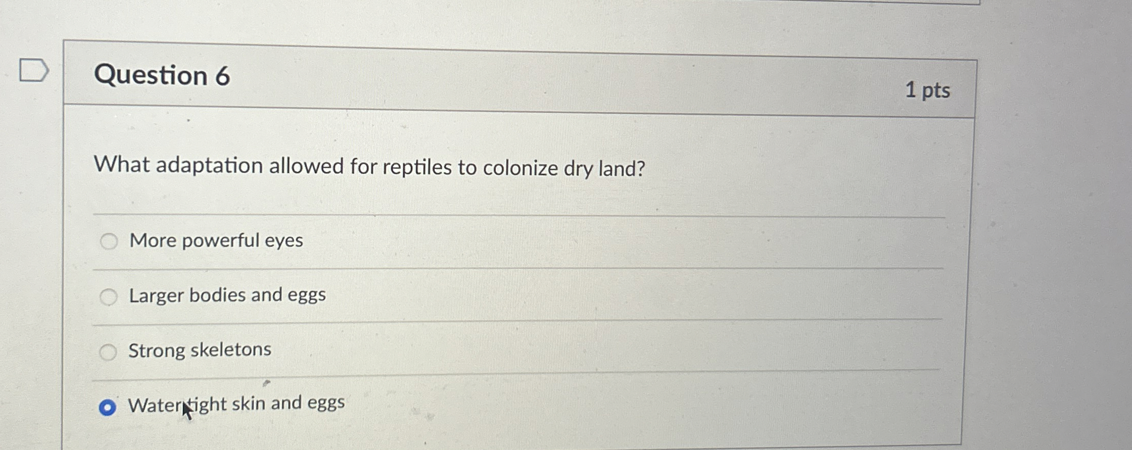 Solved Question 61 ﻿ptsWhat adaptation allowed for reptiles | Chegg.com