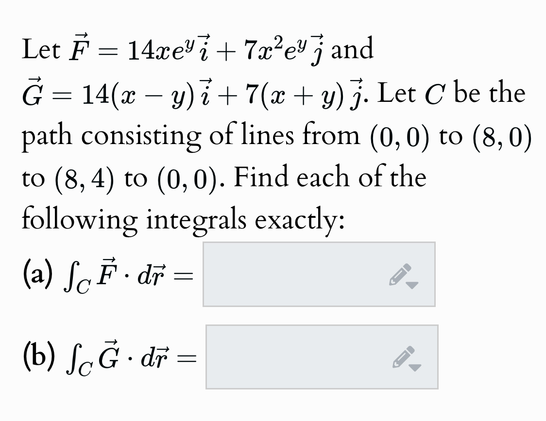 Solved Let vec(F)=14xeyvec(i)+7x2eyvec(j) ﻿and | Chegg.com