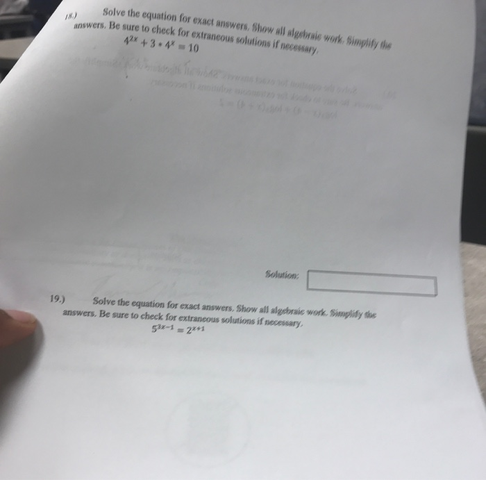 Solved Solve the equation for exact answers. Show all | Chegg.com