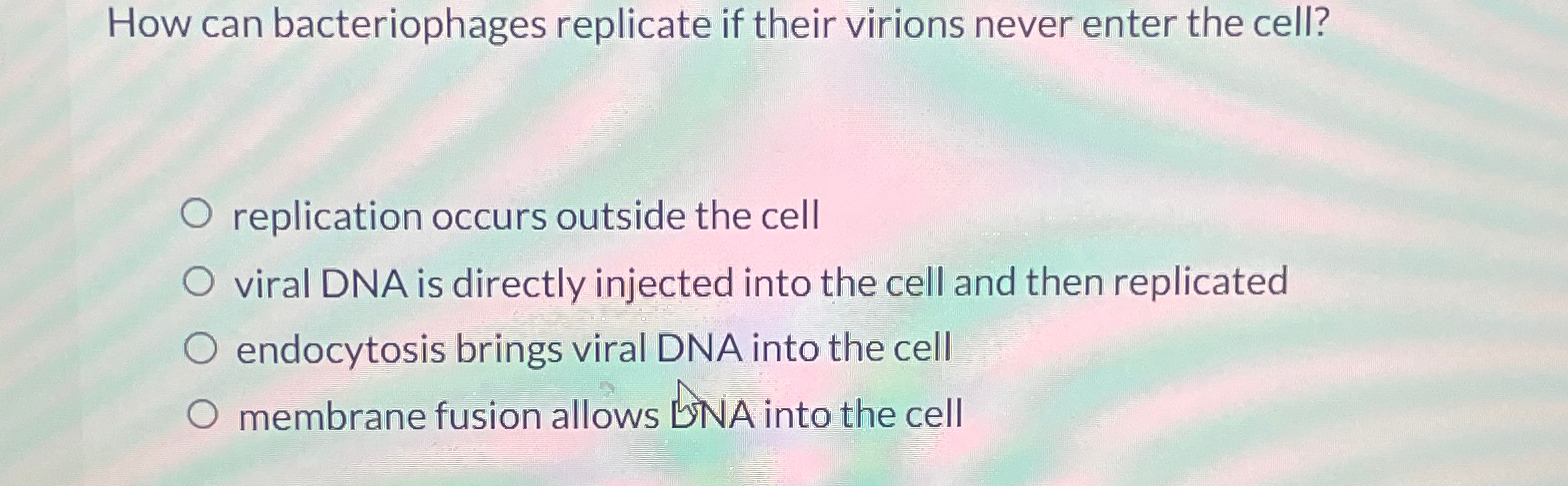 Solved How can bacteriophages replicate if their virions | Chegg.com