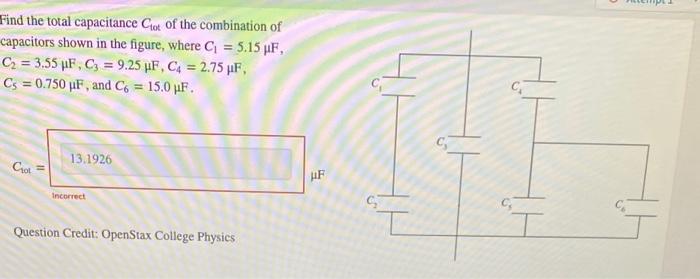 Solved Find the total capacitance Ctot of the combination | Chegg.com