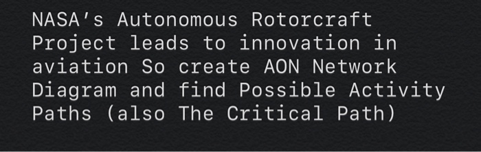 NASA's Autonomous Rotorcraft Project leads to | Chegg.com