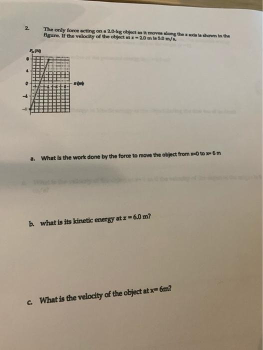 2 The only force acting on a 20-kg object as it moves | Chegg.com