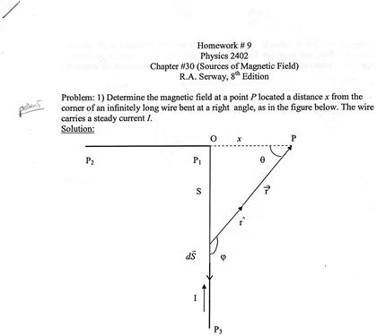 Solved Determine the magnetic field at a point P located a | Chegg.com