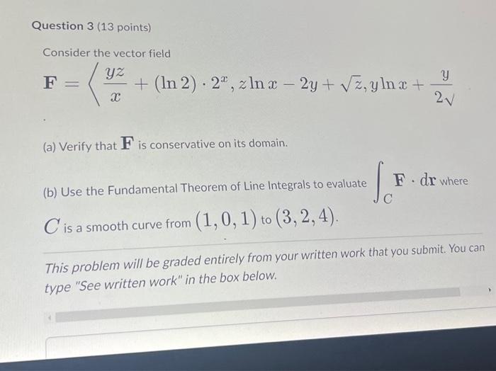 Consider the vector field | Chegg.com