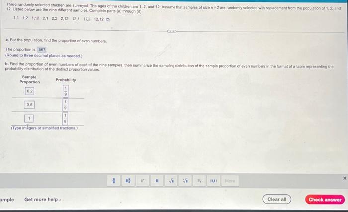 Solved Three randomly selected children are surveyed. The | Chegg.com