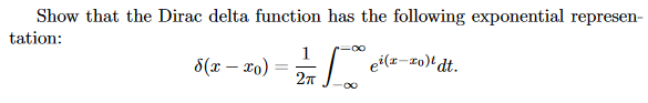 Solved Show that the Dirac delta function has the following | Chegg.com