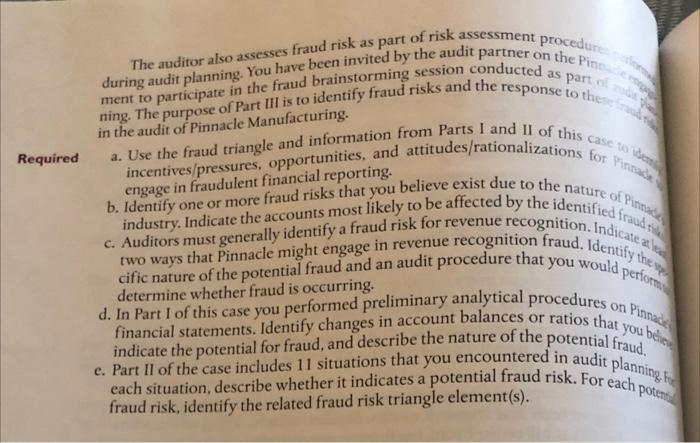 thens INTEGRATED CASE APPLICATION- PINNACLE | Chegg.com