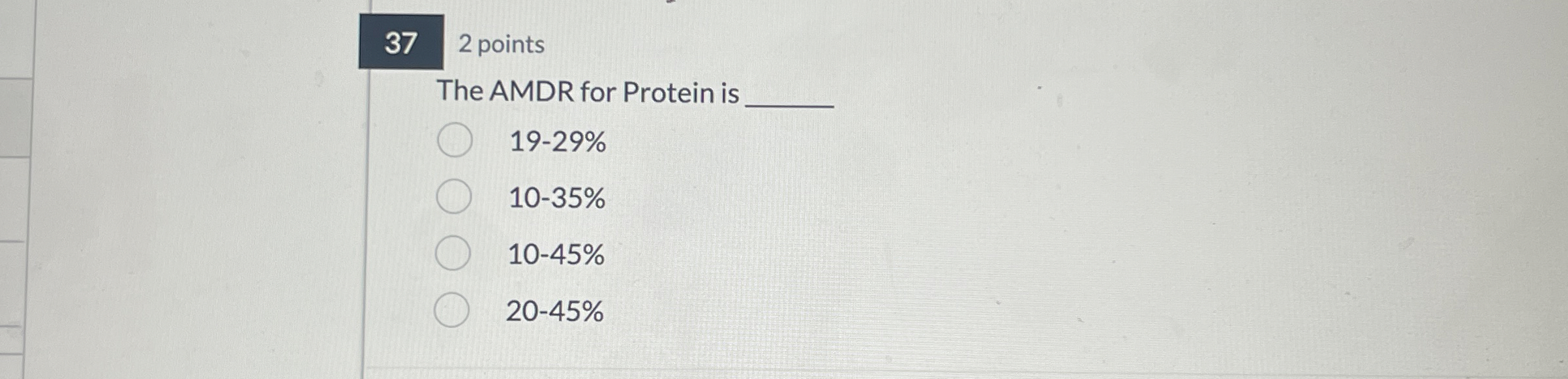 Solved 372 ﻿pointsThe AMDR for Protein | Chegg.com