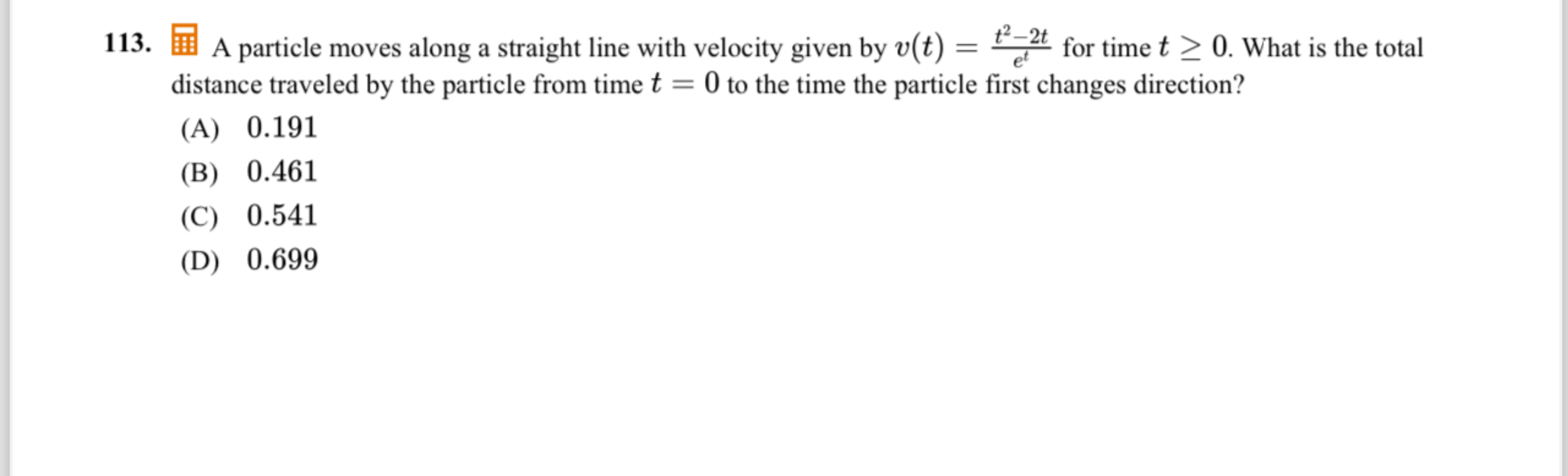 Solved 㘣 ﻿A particle moves along a straight line with | Chegg.com