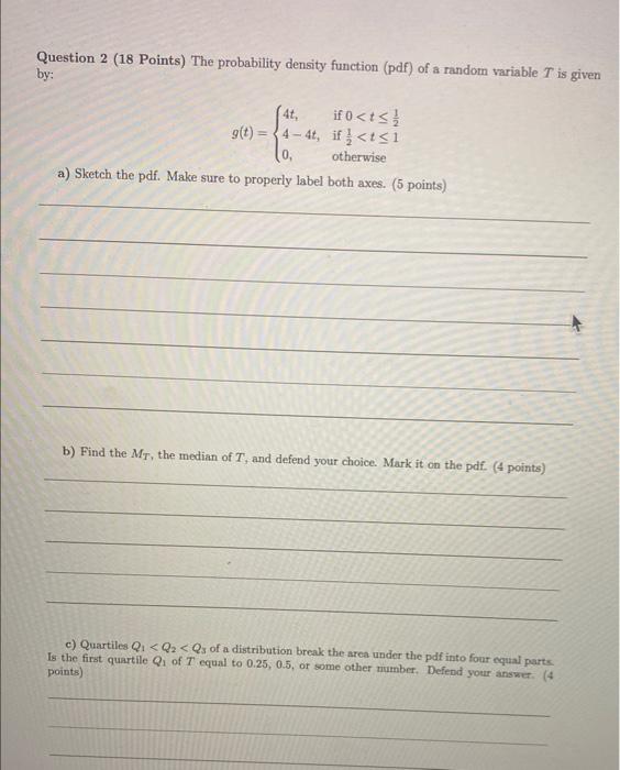 Question 2 (18 Points) The probability density | Chegg.com