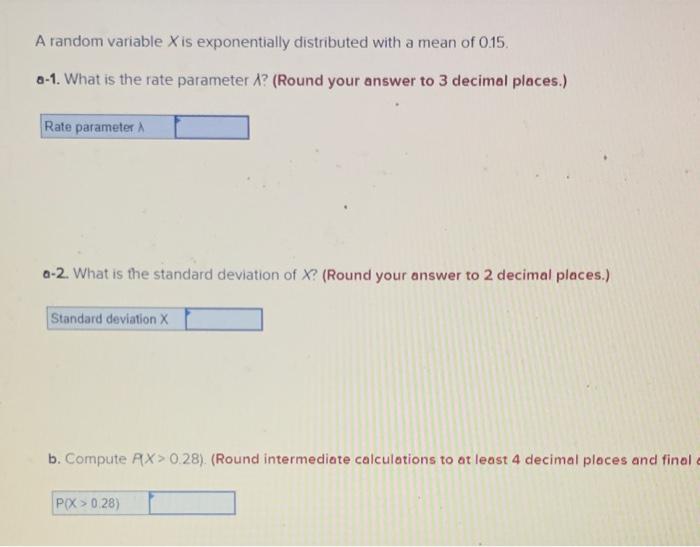 Solved A random variable X is exponentially distributed with | Chegg.com