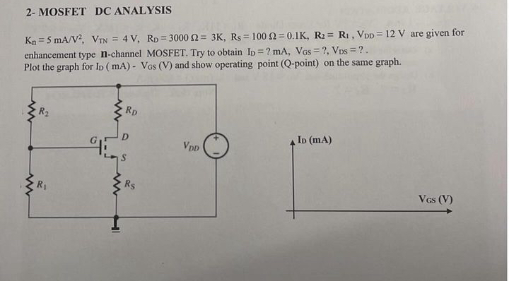 Solved 2- ﻿MOSFET DC | Chegg.com