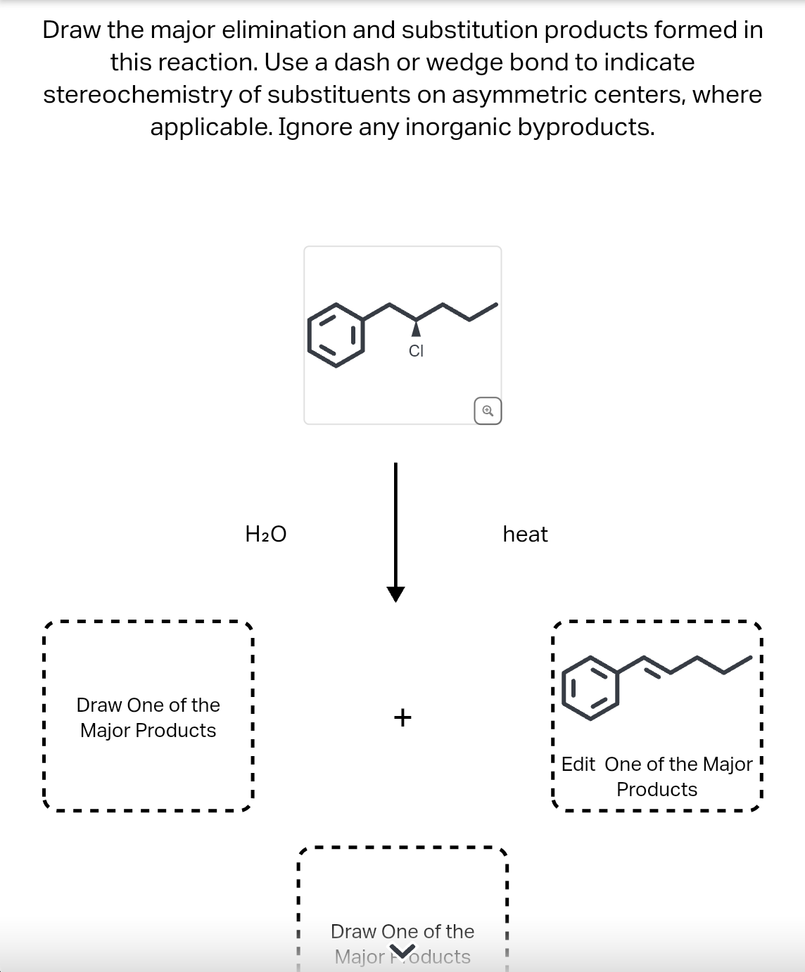 Solved Draw the major elimination and substitution products | Chegg.com