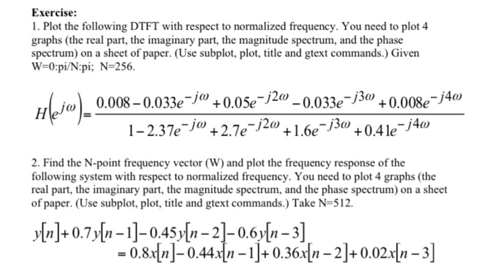 Solved DISCRETE TIME FOURIER TRANSFORM (DTFT) -Frequency | Chegg.com