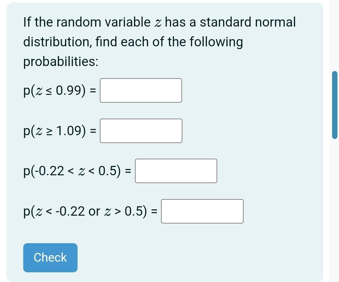If the random variable z has a standard normal | Chegg.com
