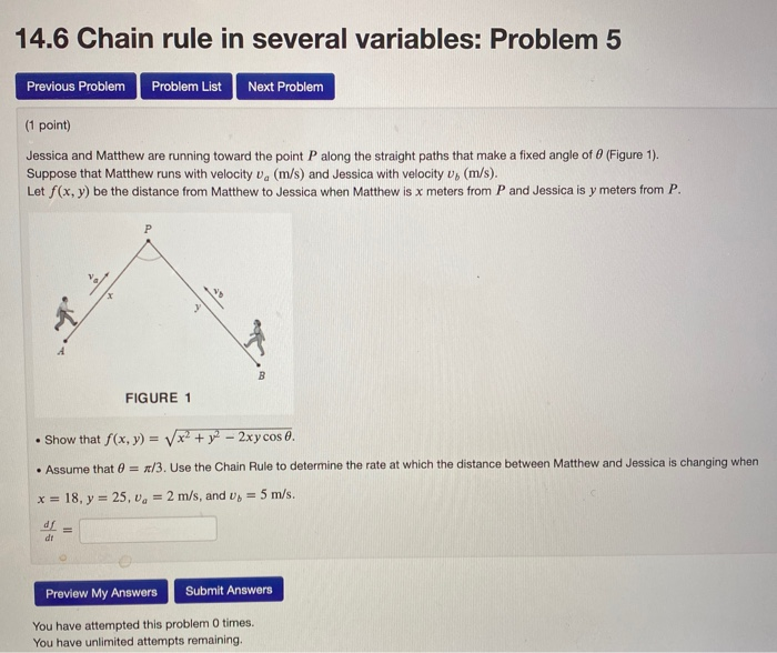 Solved 14.6 Chain rule in several variables: Problem 1 | Chegg.com
