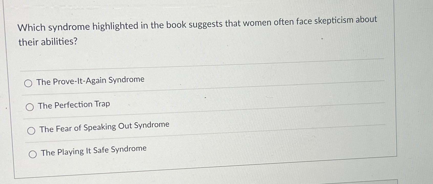 Solved Which syndrome highlighted in the book suggests that | Chegg.com
