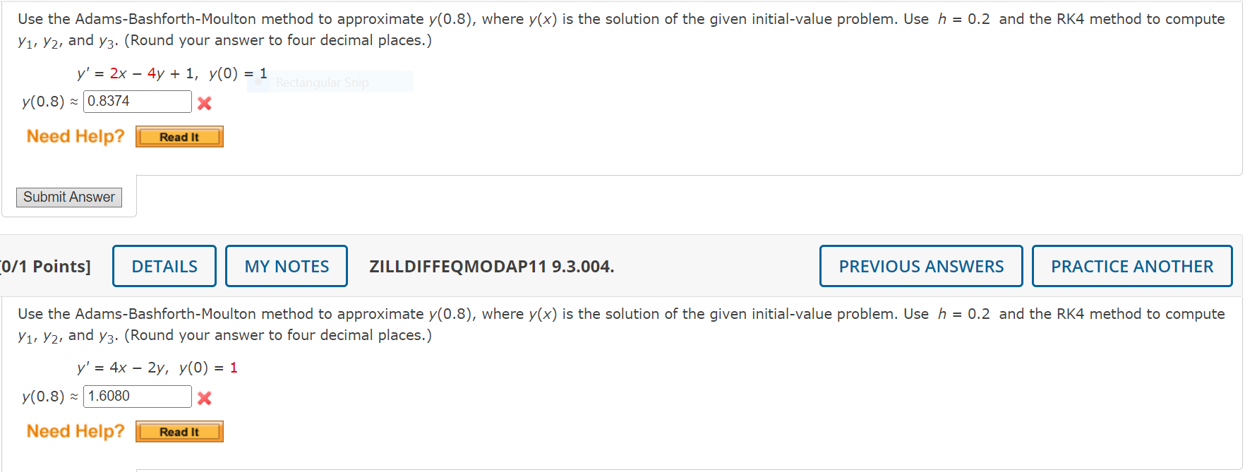 Use the Adams-Bashforth-Moulton method to approximate | Chegg.com