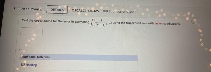 Solved Find the upper bound for the error in estimating | Chegg.com