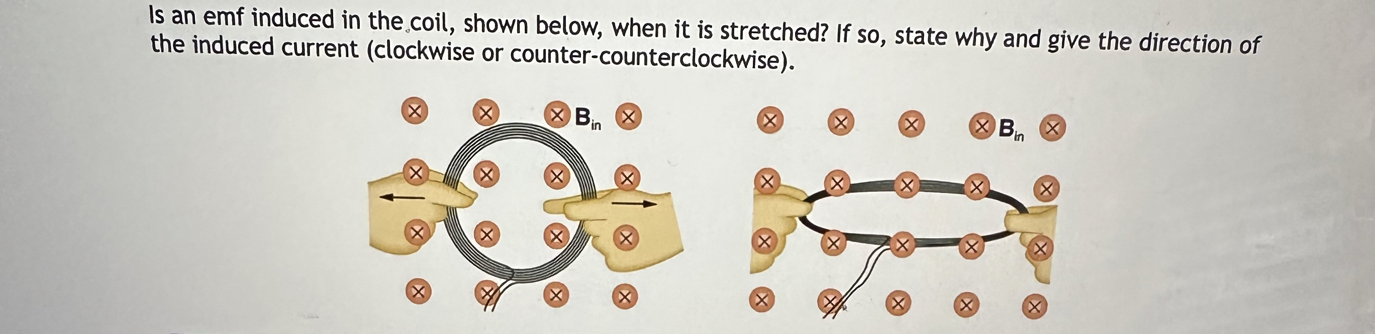 Solved Is an emf induced in the coil, shown below, when it | Chegg.com