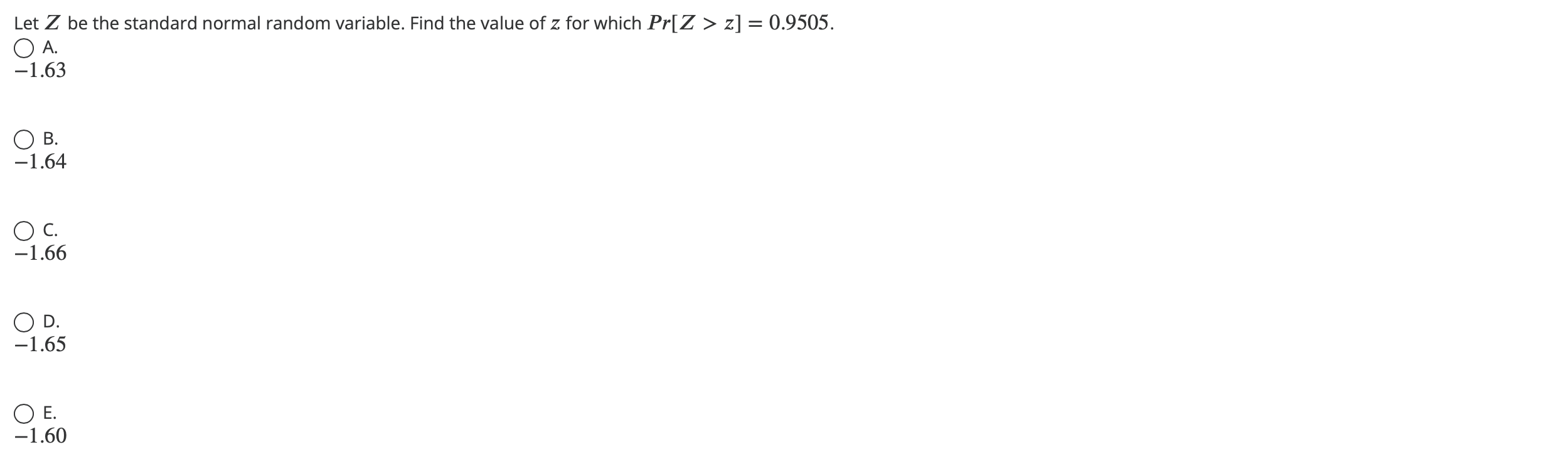 Solved Let Z be The Standard Normal Random Variable Find 3625